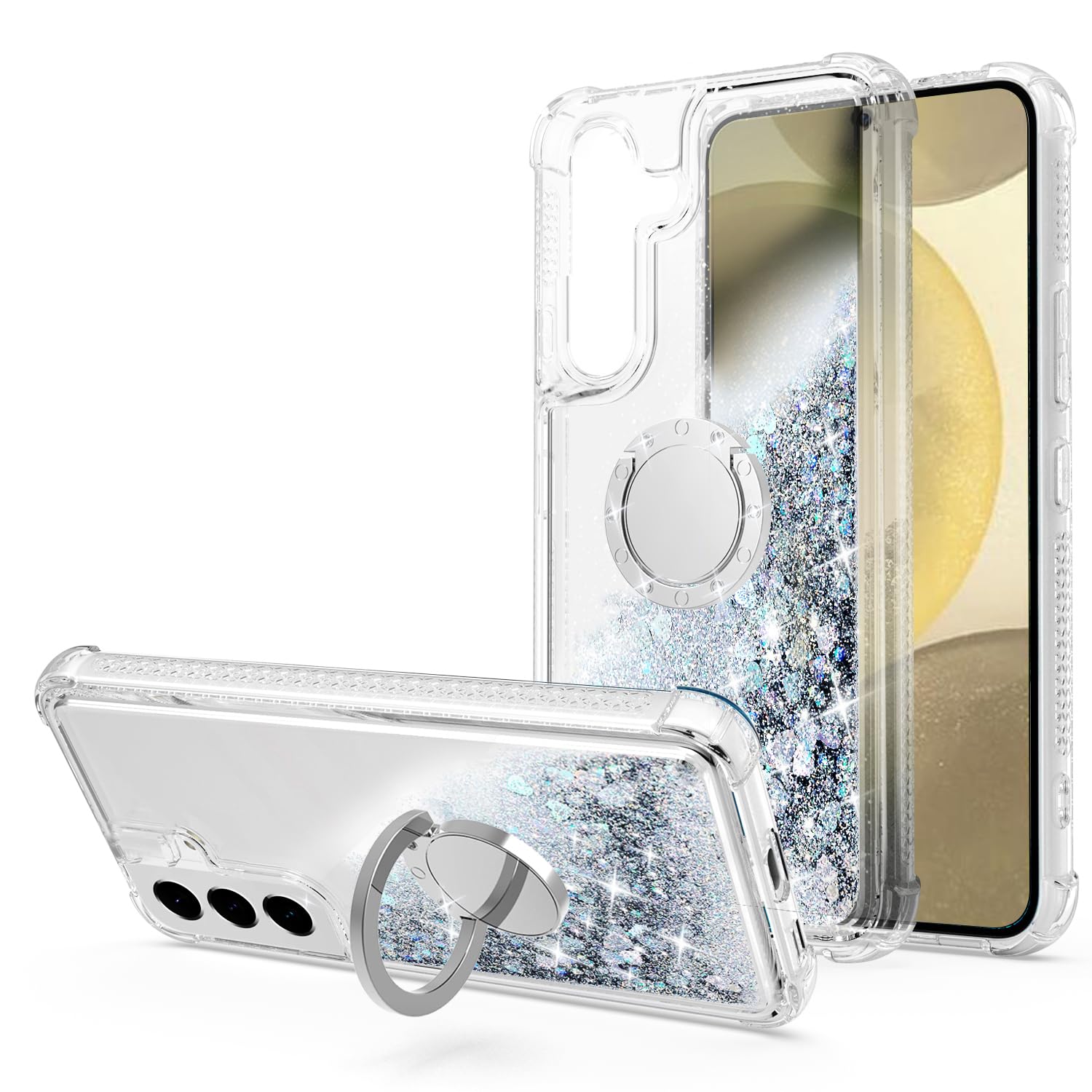 Amazon.com: WORLDMOM for Galaxy S24 Case,Bling Moving Liquid Floating Sparkle Colorful Glitter ...