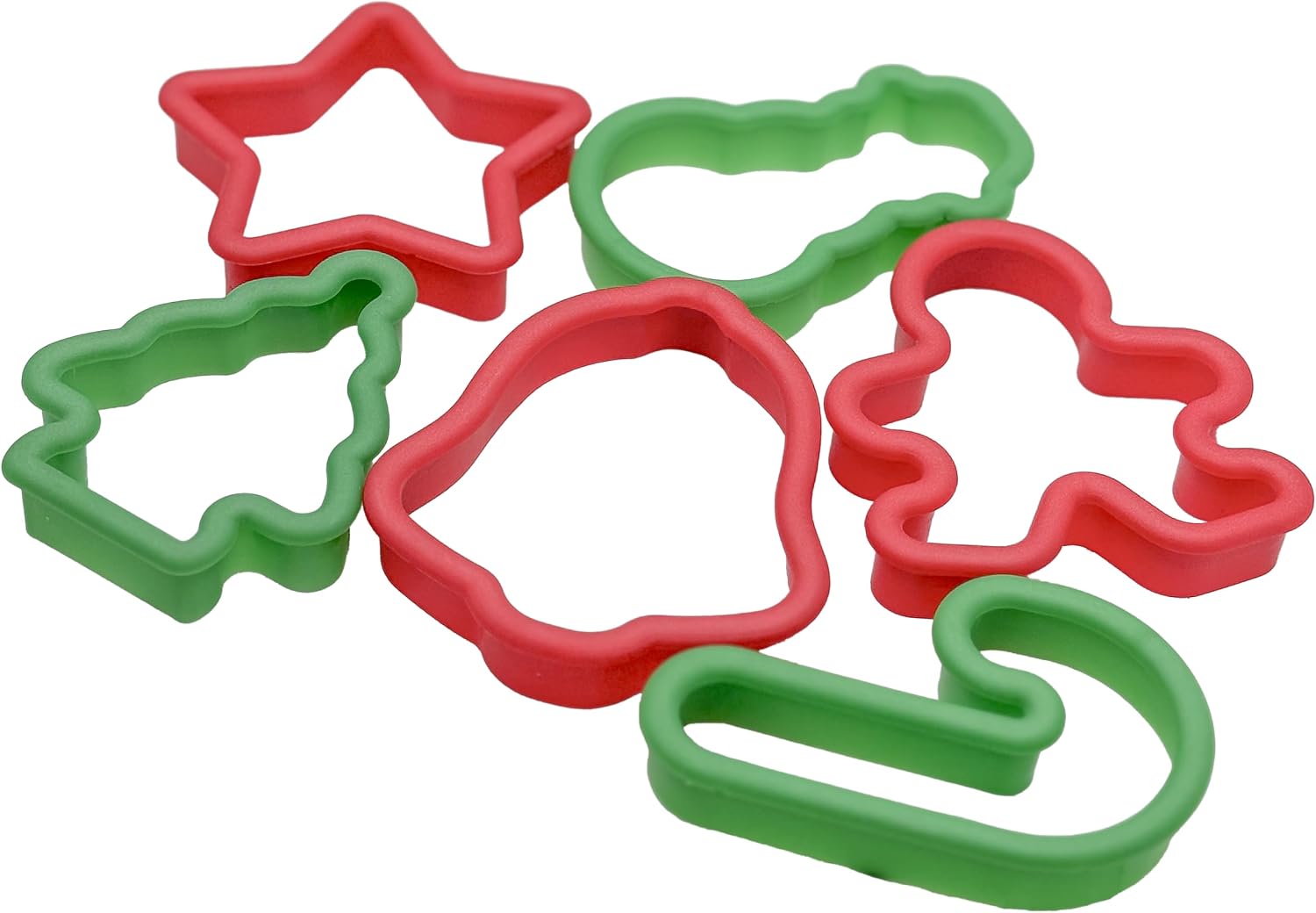 Amazon.com: Set of 24 Plastic Christmas Cookie Cutters - 6 Fun Festive ...