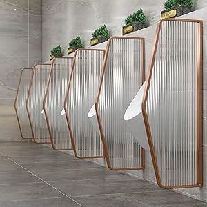 Urinal Partition Divider with Stainless Steel Frame restroom partitions tempered glass privacy ...