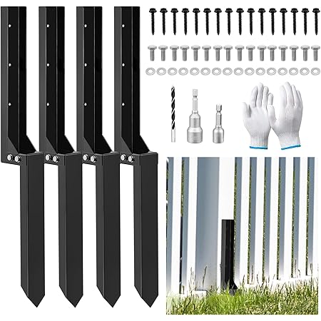 Amazon.com : Rotten Leaning Fence Post Repair Kit Adjustable Angle ...