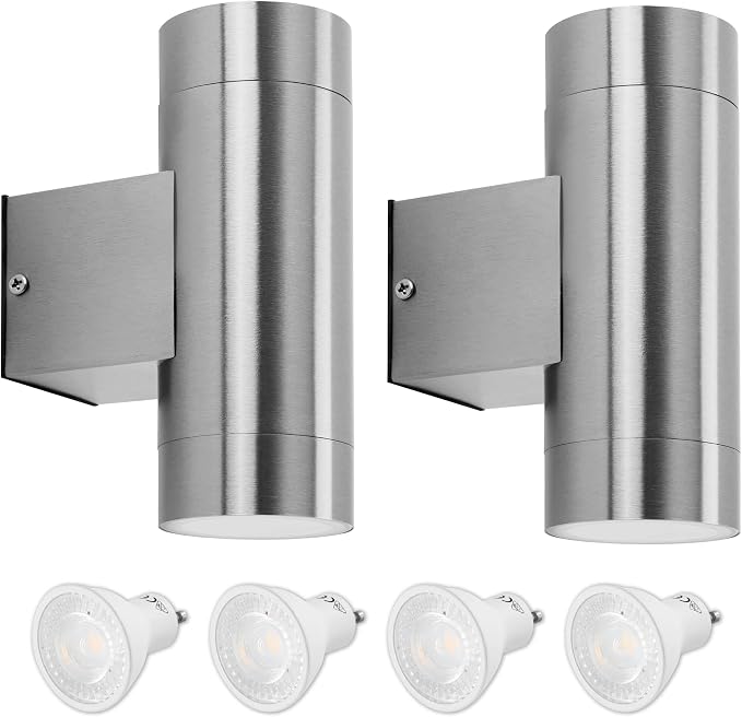 LUTEC Outdoor Wall Lights, Exterior LED Up&Dwon Wall Lantern Black 304 ...