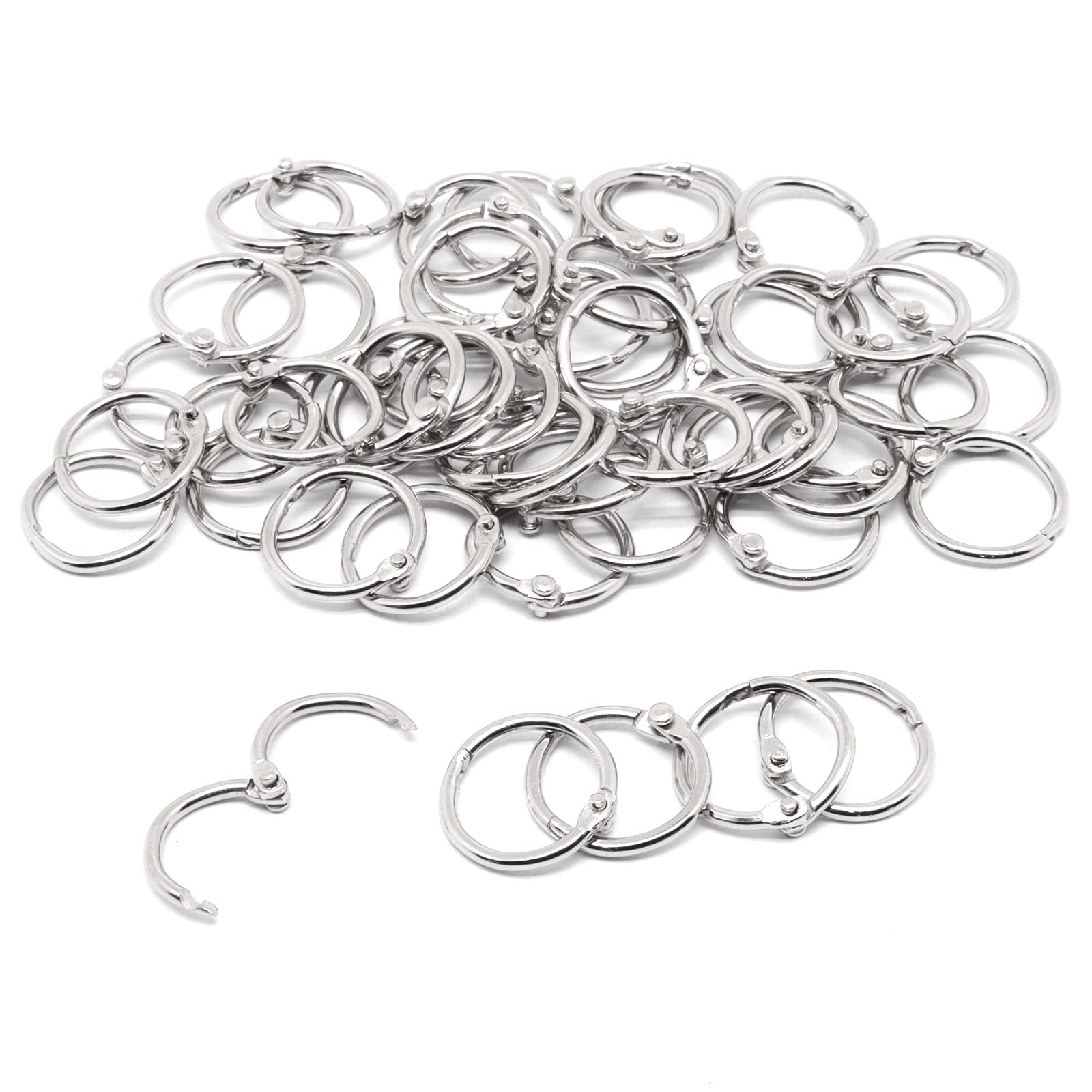Amazon.com : SWZHAI 50 Pcs Binder Rings 0.5 Inch, Nickel Plated Steel ...