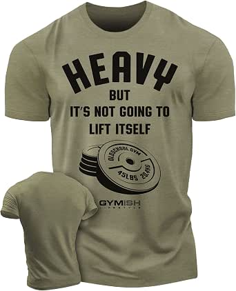 Amazon.com: Heavy Lift Gym Workout Shirts for Men Weight Plate Gym T ...