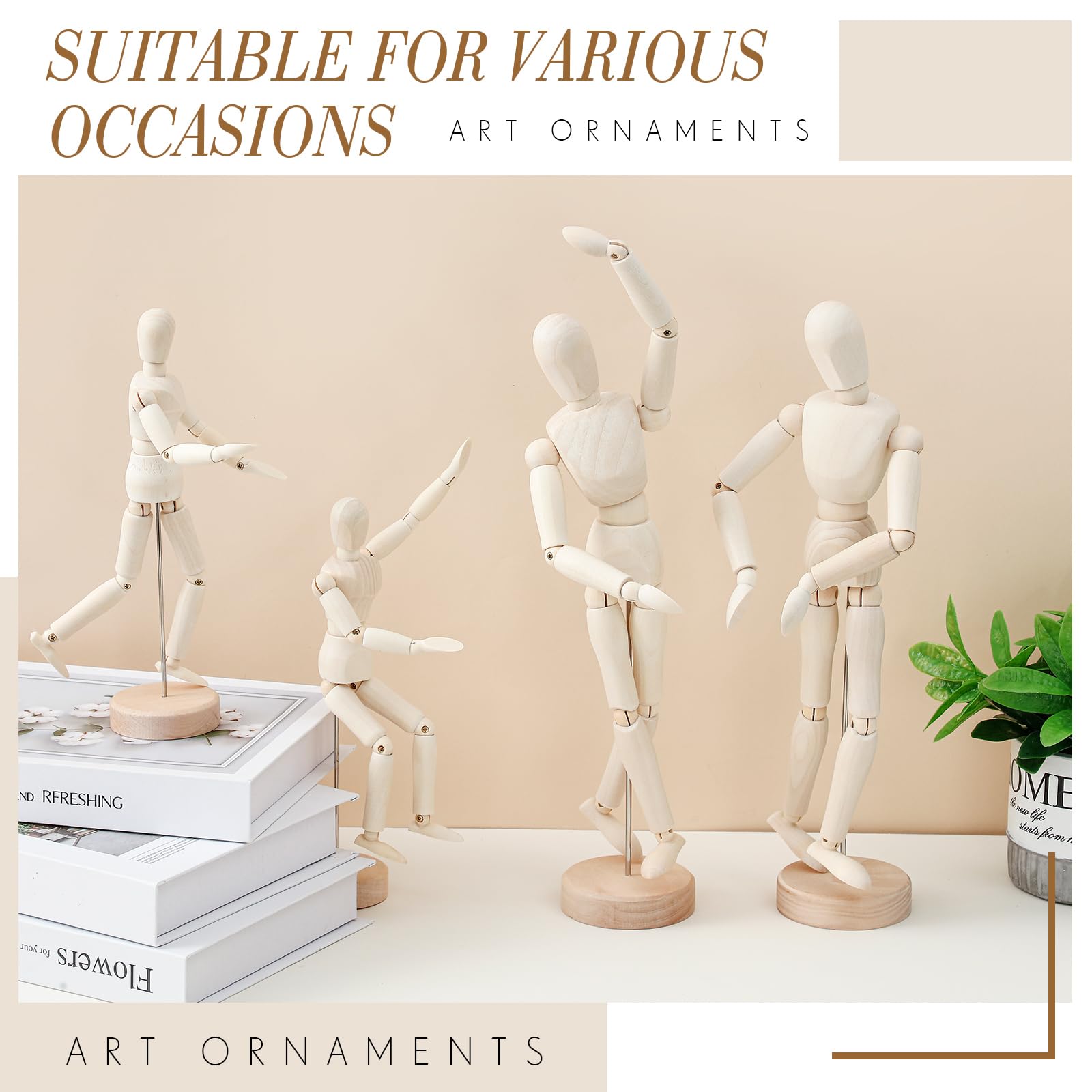 Snapklik.com : Hiboom 4 Pcs 8 & 12 Artists Wooden Manikin Wooden ...