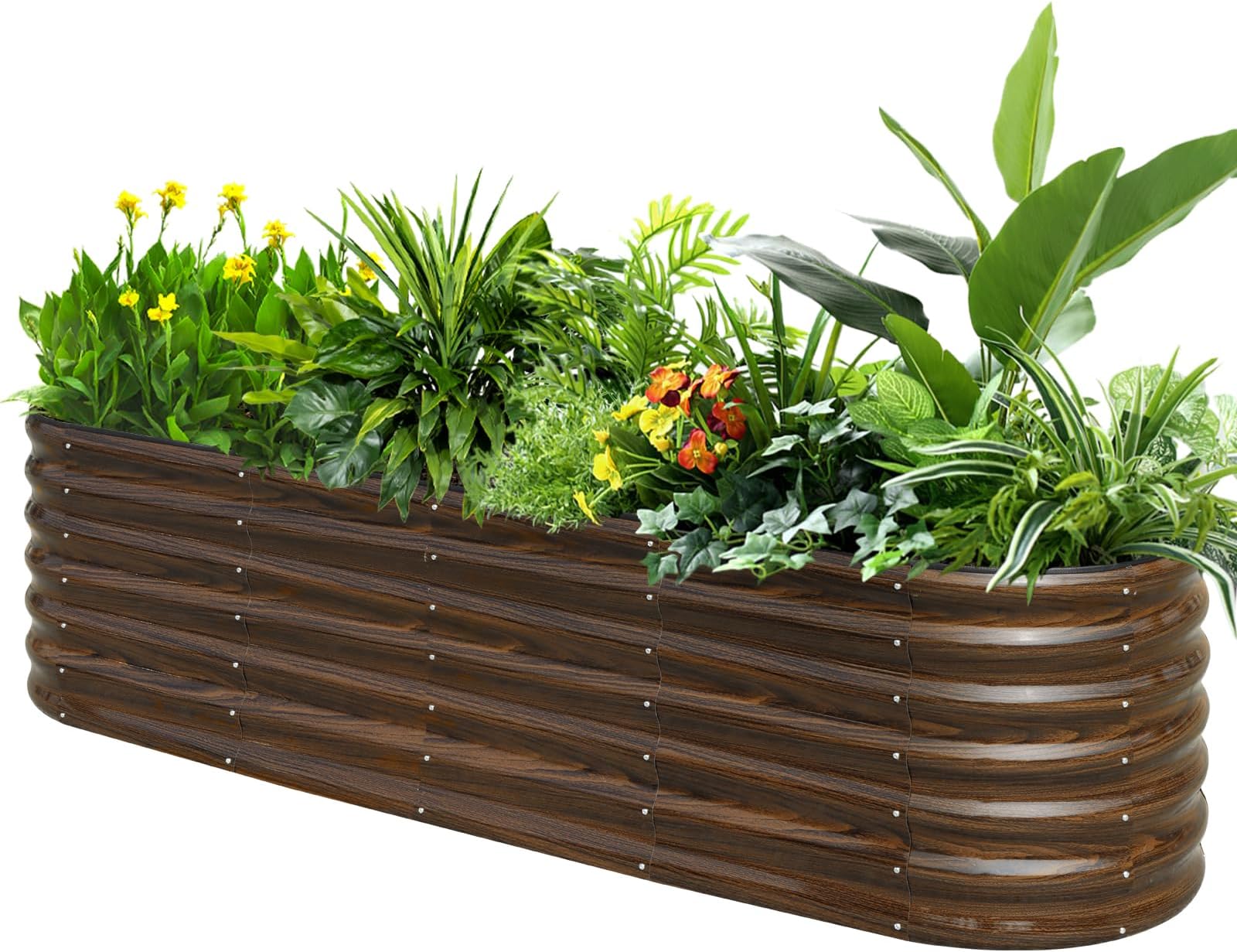 Amazon.com: FarmGeo Raised Garden Bed Kit 8×2×1.4 FT Magnesium-Aluminum ...