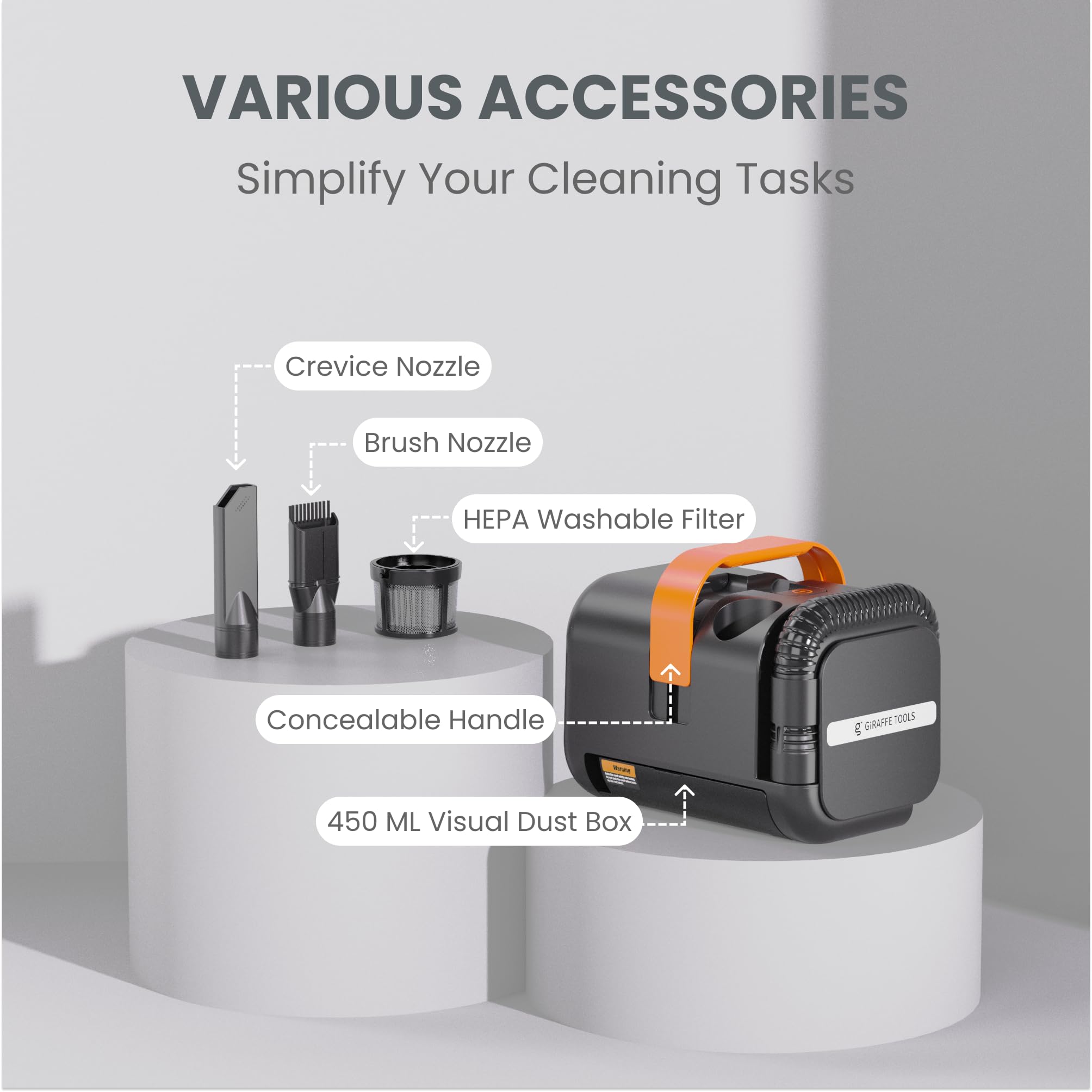 Giraffe Tools Car Handheld Vacuum Cleaner High Power,Retractable Power ...