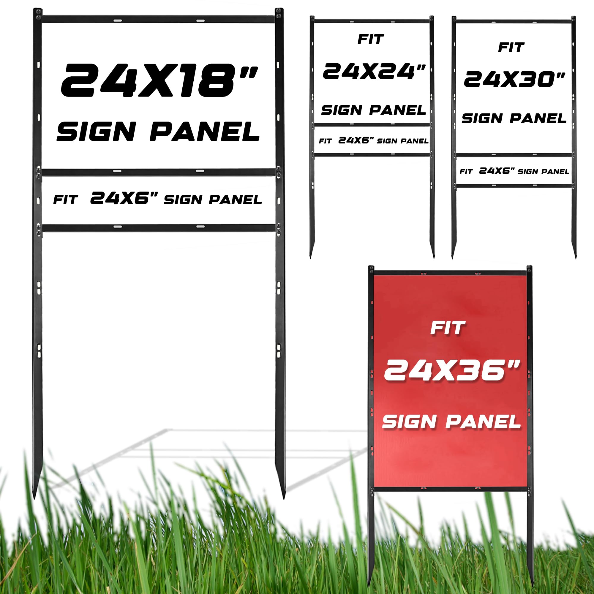 Amazon.com : ICITYWALL 5 pack Metal Yard Sign H-Frame, 24"W x 18/24/30 ...