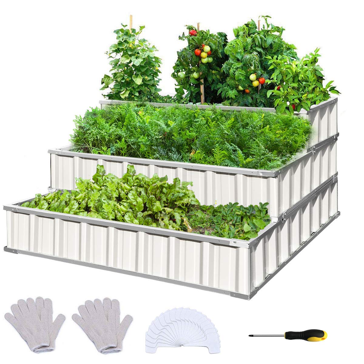 king-bird-3-tiers-raised-garden-bed-dismountable-frame-galvanized-steel