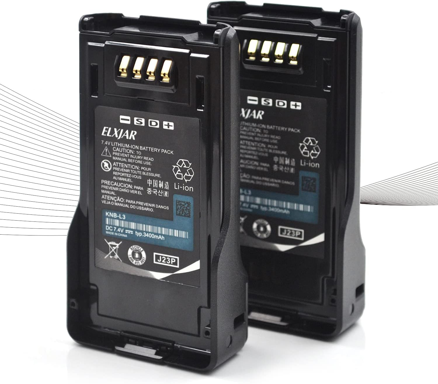 Amazon.com: ROWSHEP (2-Pack) 7.4V 3400mAh KNB-L3 Li-ion Battery ...