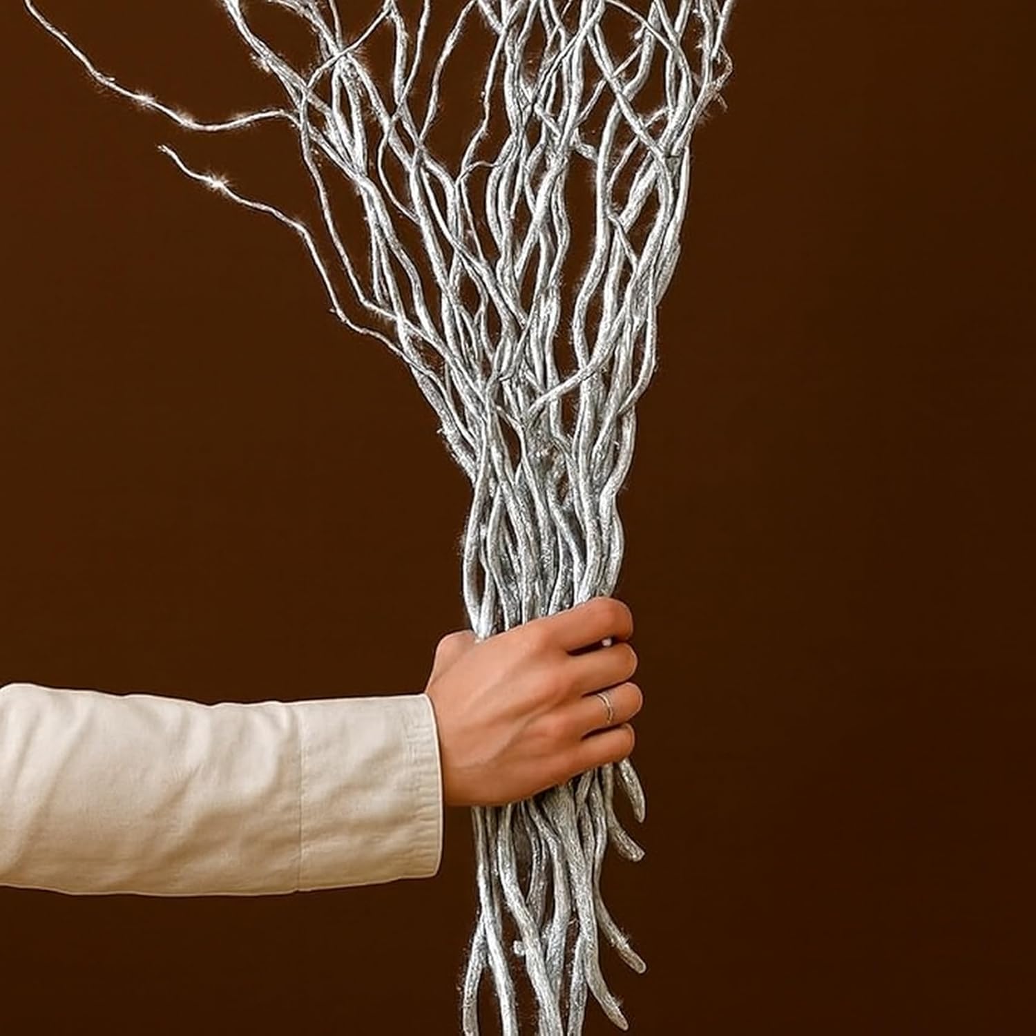 Amazon.com: 16 Silver Painted Curly Willow Branches for Decorating ...