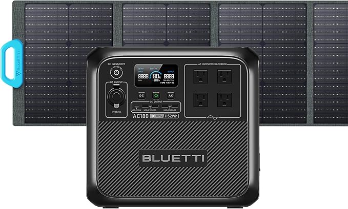 Amazon.com : BLUETTI Solar Generator AC180 with PV120 Solar Panel ...