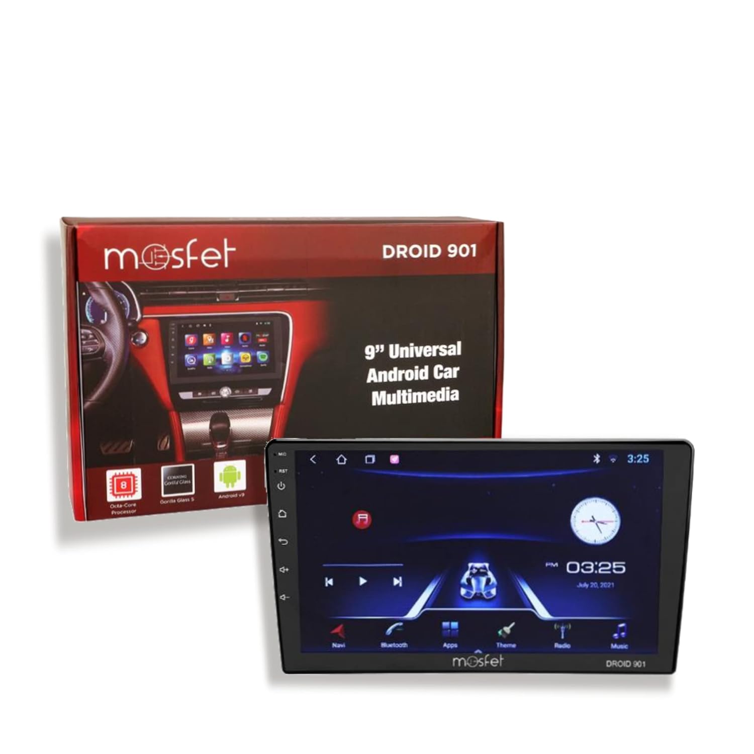 Mosfet 9 Inch Full HD 1080 Touch Screen Double Din Player Android 10.1 ...
