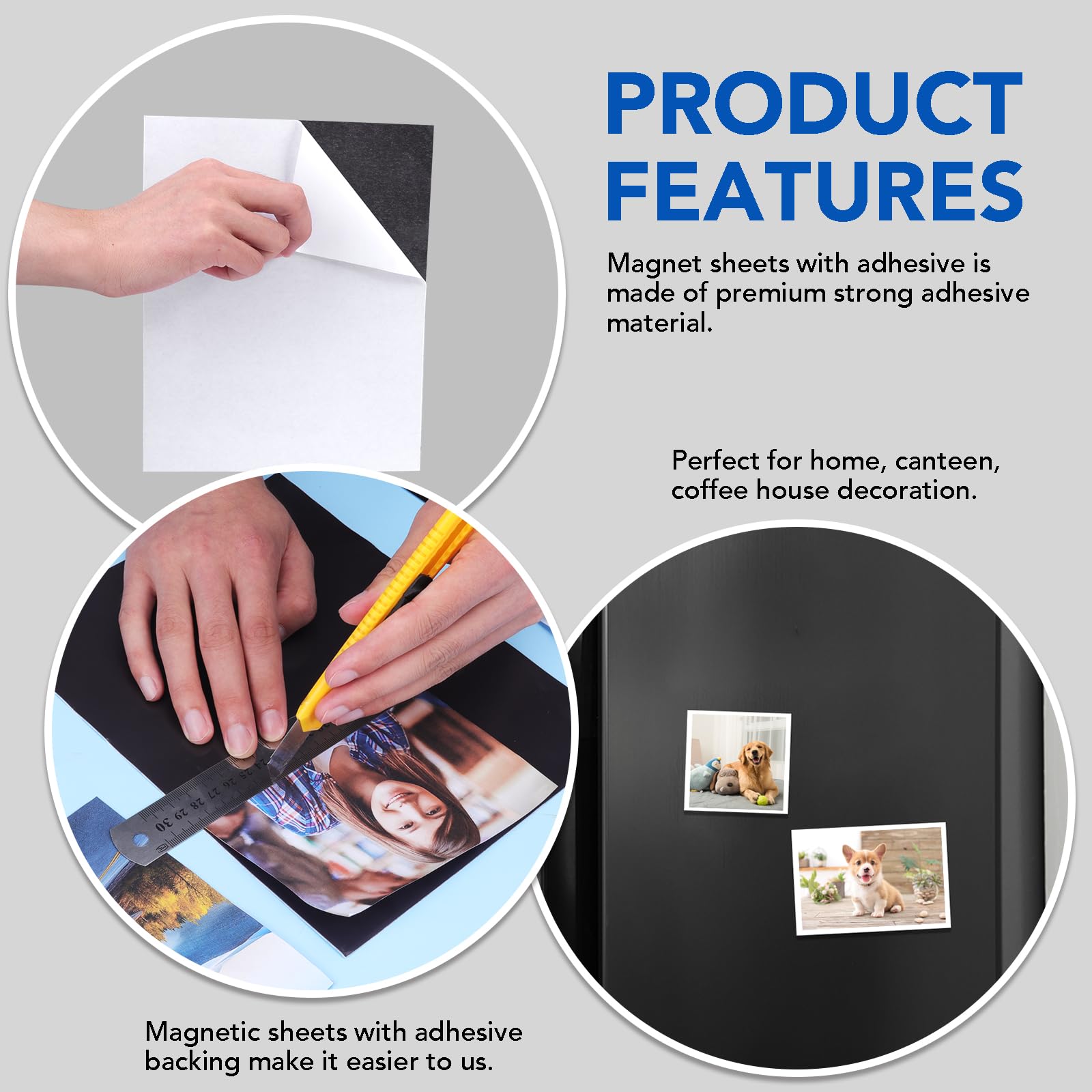 Snapklik.com : DIYMAG Magnetic Adhesive Sheets, 4" X 6", 40 Pack ...