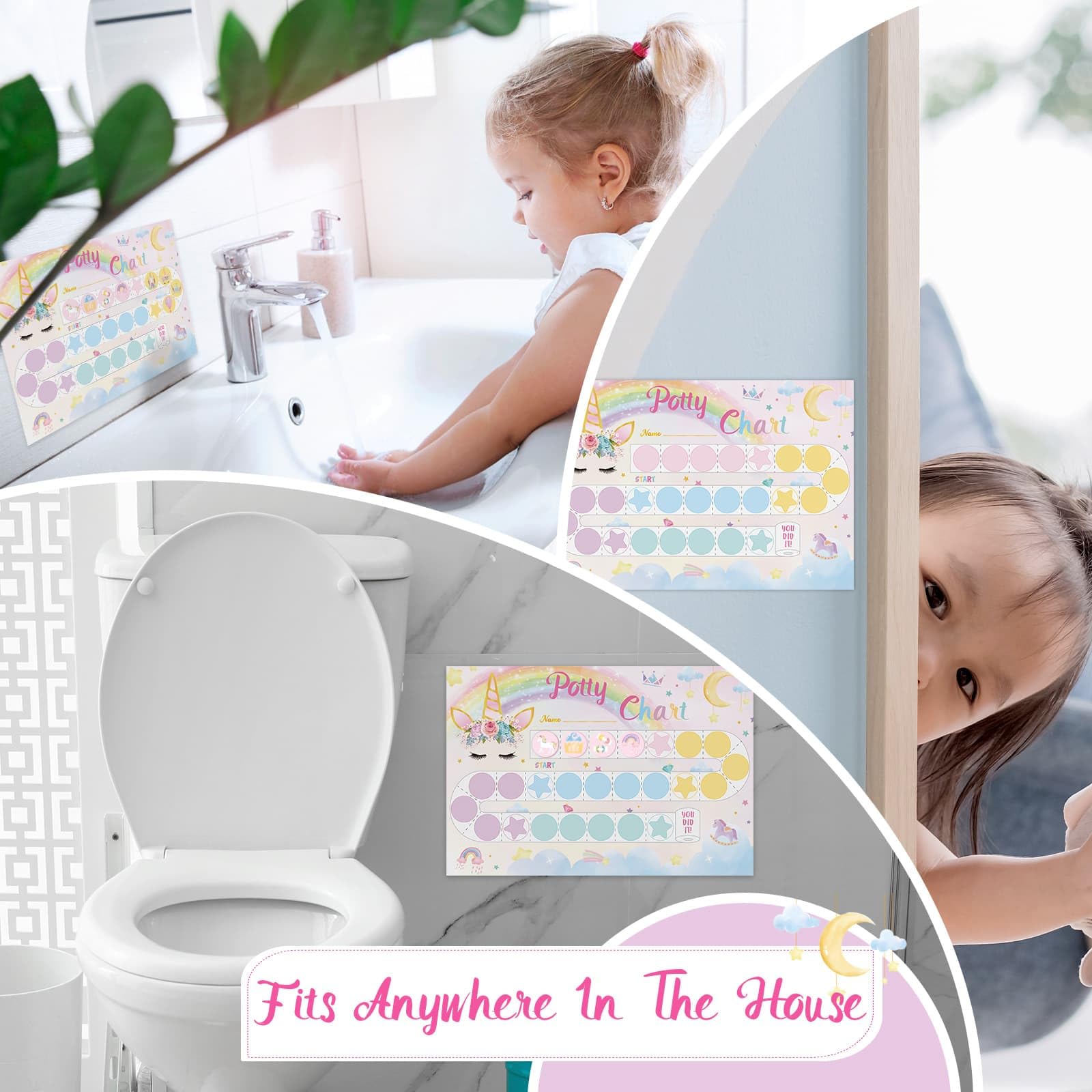 Snapklik.com : WERNNSAI Potty Training Chart - Unicorn Toilet Training ...