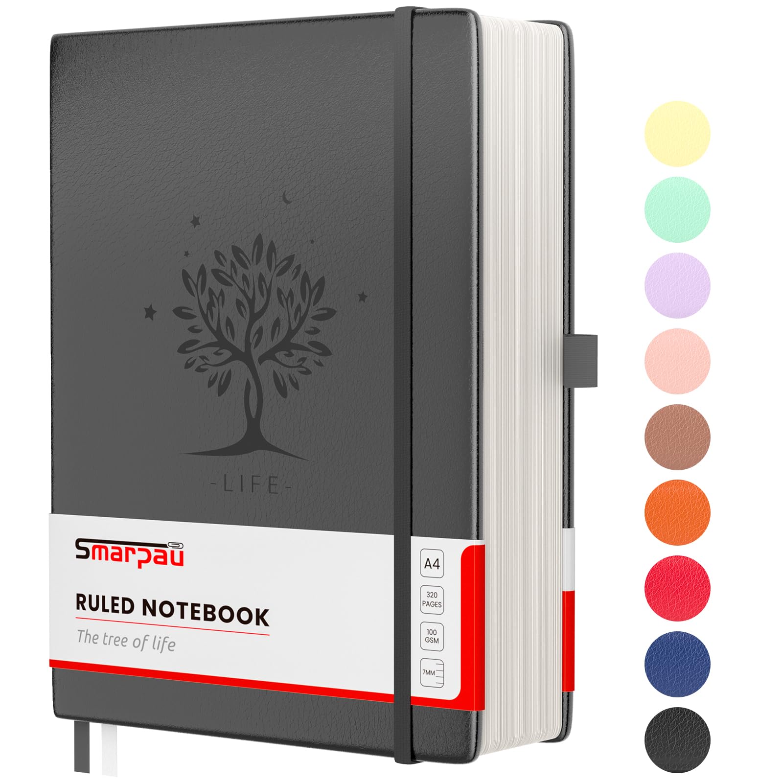 Smarpau Lined Journal Notebook - Large A4 Thick Hardcover Journal 320 ...
