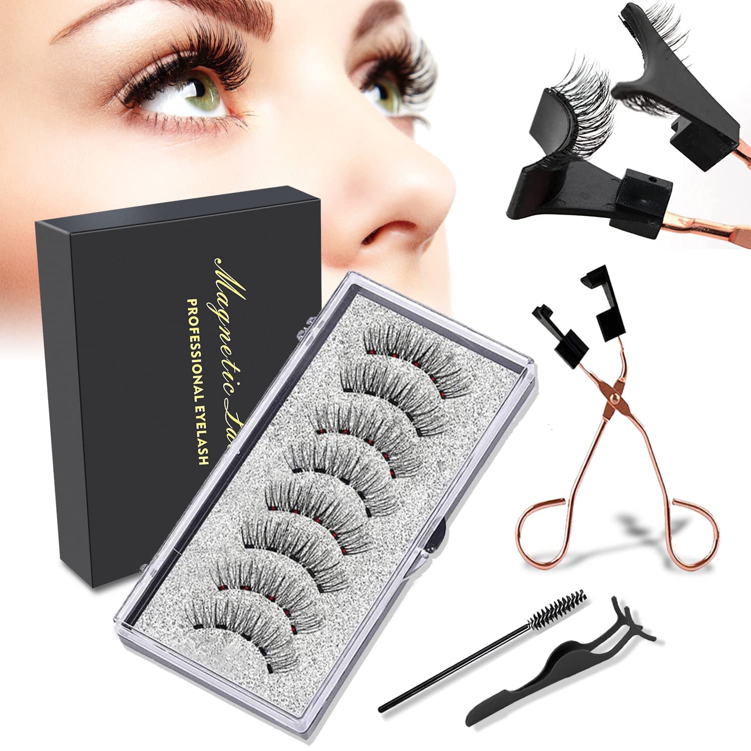 Amazon.com: Gemonad Magnetic Eyelashes, Ultra Thin Magnetic Fake Lashes ...