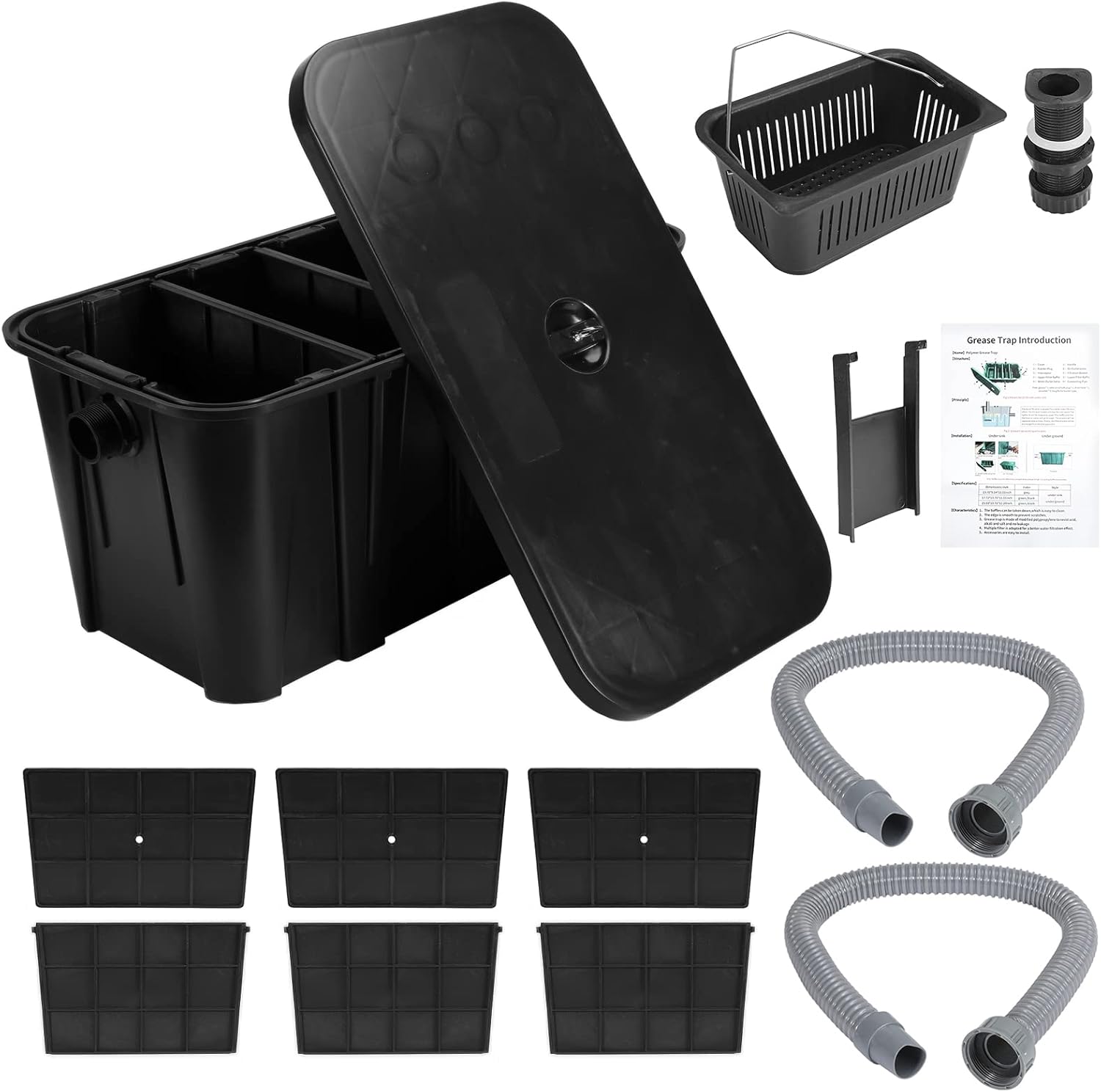 IRONWALLS 25lb Grease Traps for Restaurant Under Sink, Commercial ...