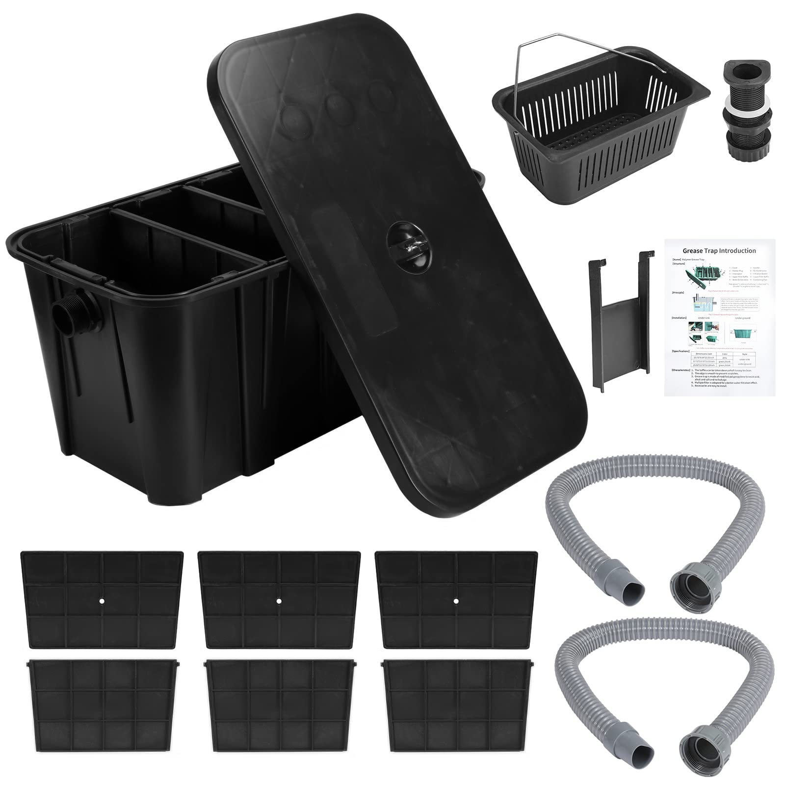 Buy IRONWALLS 25lb Grease Traps for Restaurant Under Sink, Commercial ...