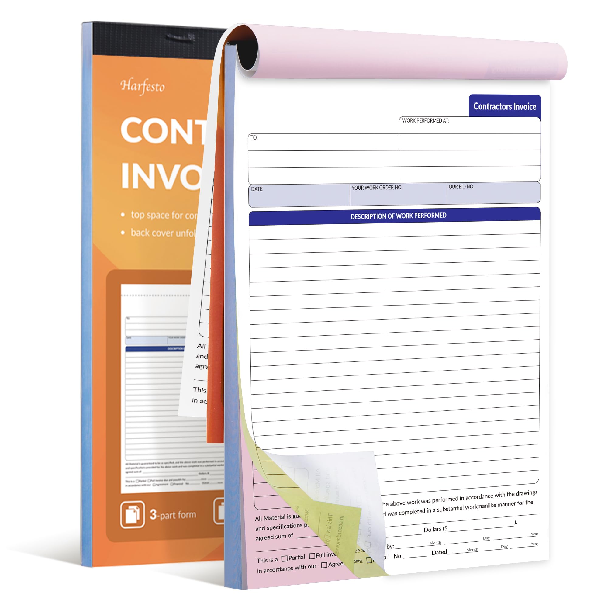 Snapklik.com : 2 Books Large Contractor Invoice Book, Invoice Receipt ...