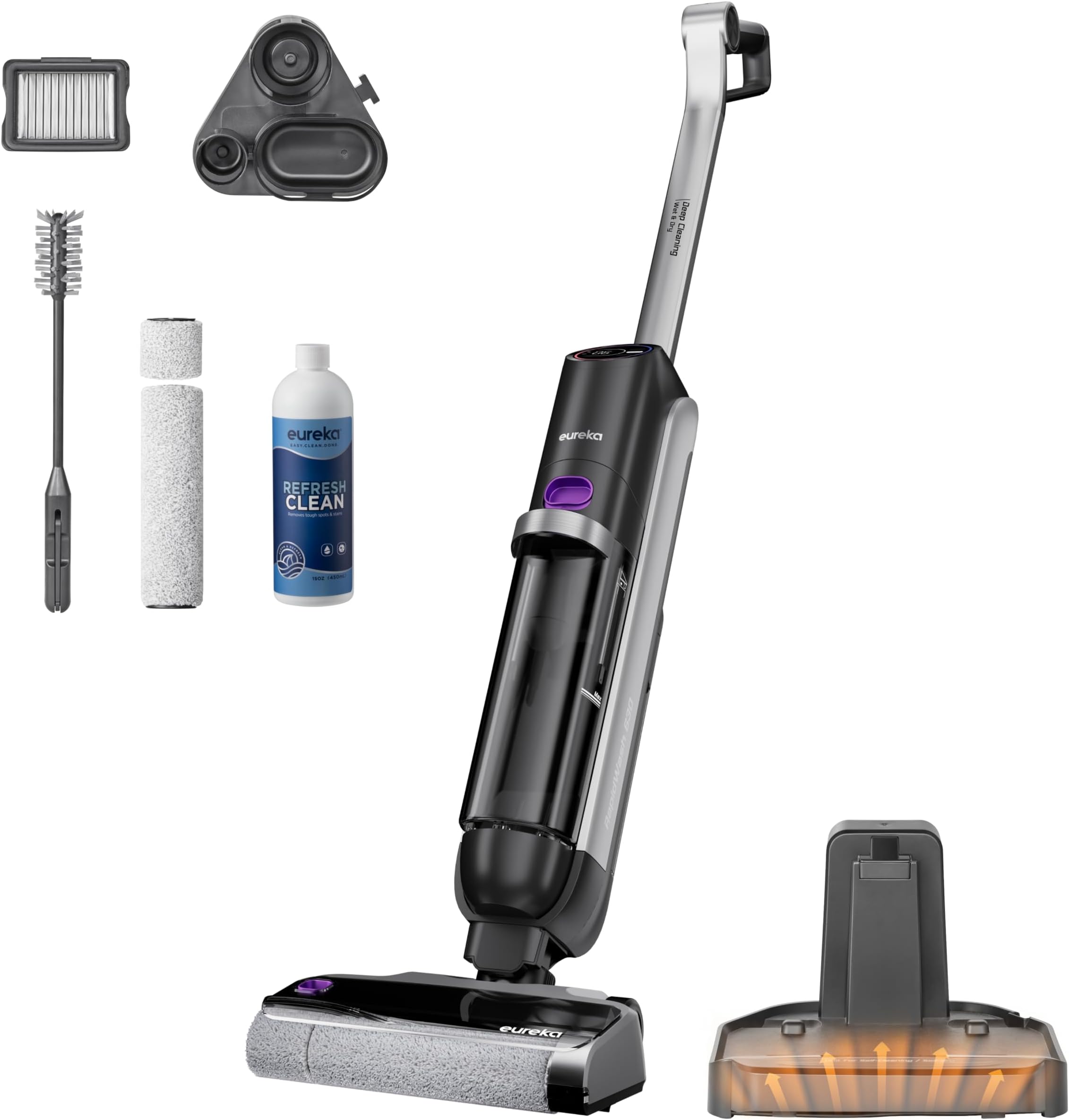 Rowenta X-Clean 10, Aspirateur Laveur sans fil, Design Plat 180°, Auto ...