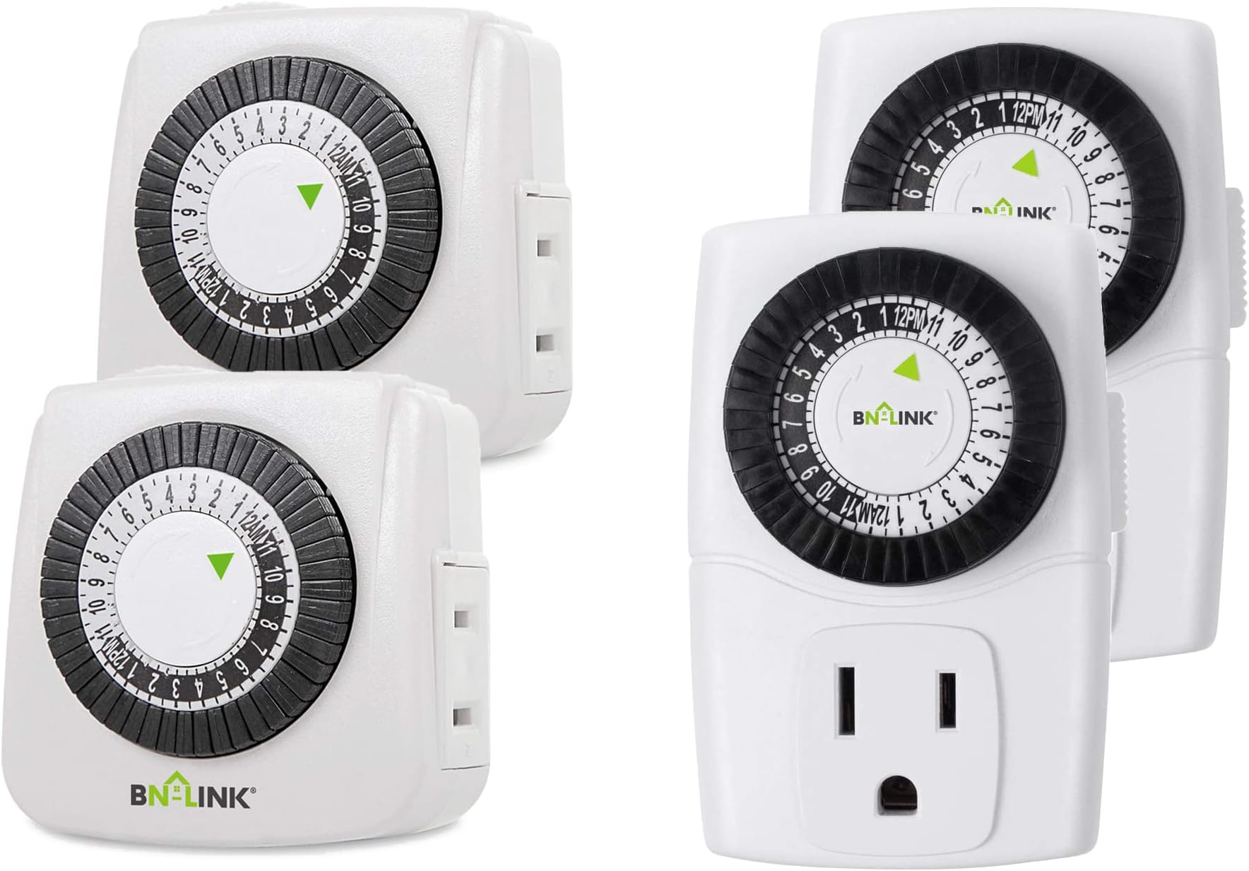 BN-LINK Indoor Mechanical Outlet Timer Plug 24 Hour Mini Electrical ...