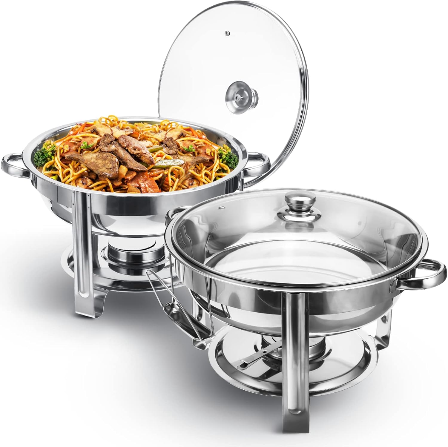 Amazon.com: Warmounts Chafing Dish Buffet Set, 2Pack Round Chafers and ...