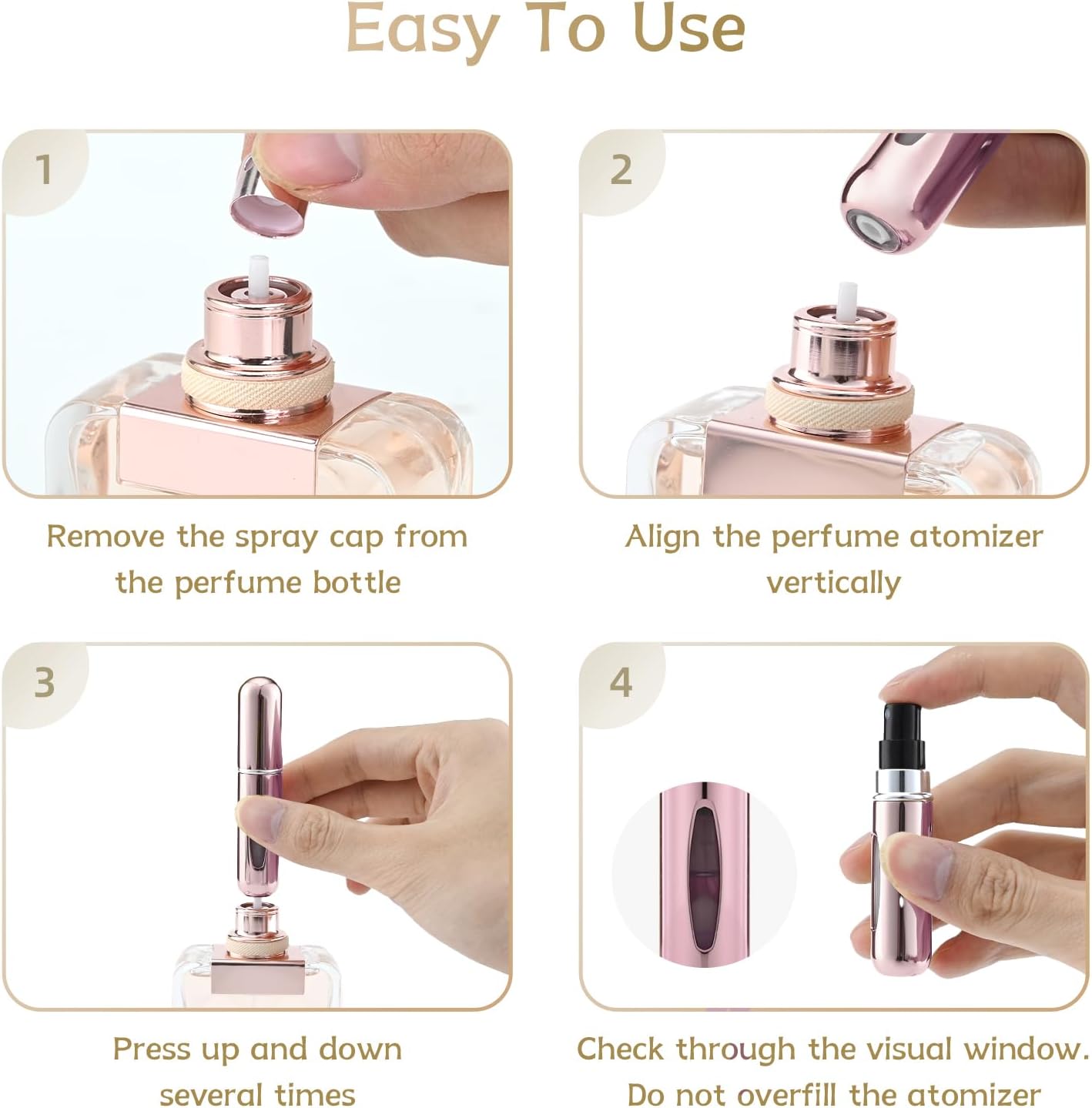 OBSCYON Paquete de 8 unidades de 02fl oz portátil mini recargable ...