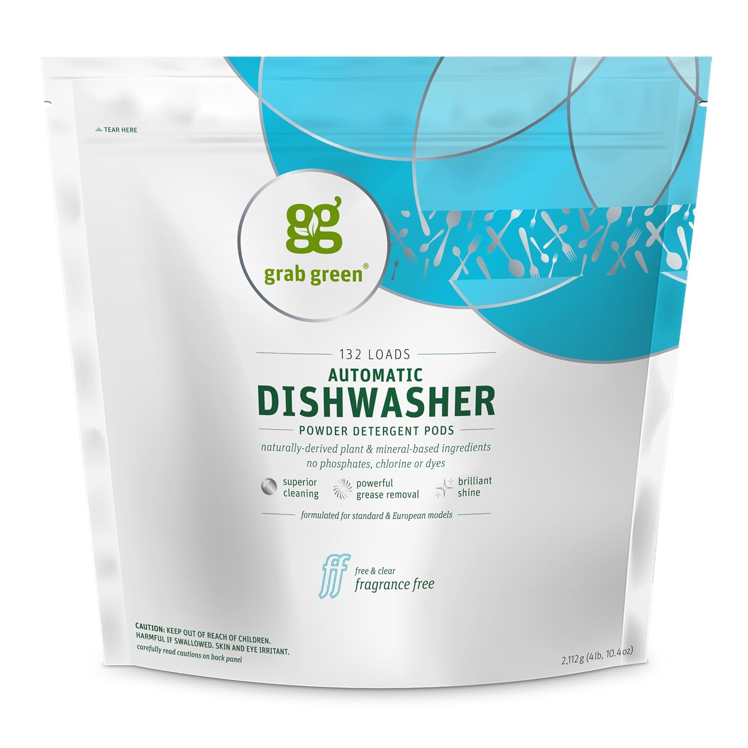 Grab Green Natural Automatic Dishwashing Detergent Pods, Fragrance Free ...