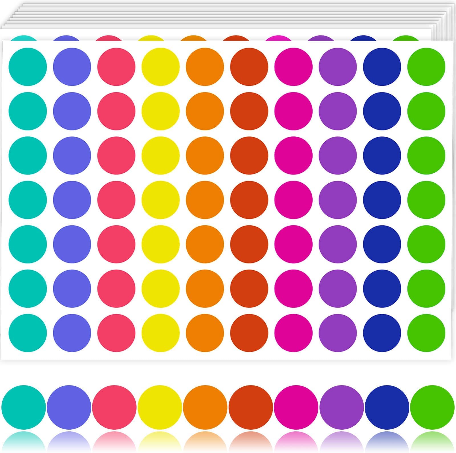 Amazon.com : 5000 PCS 1" Round Color Coding Labels Circle Dot Stickers ...