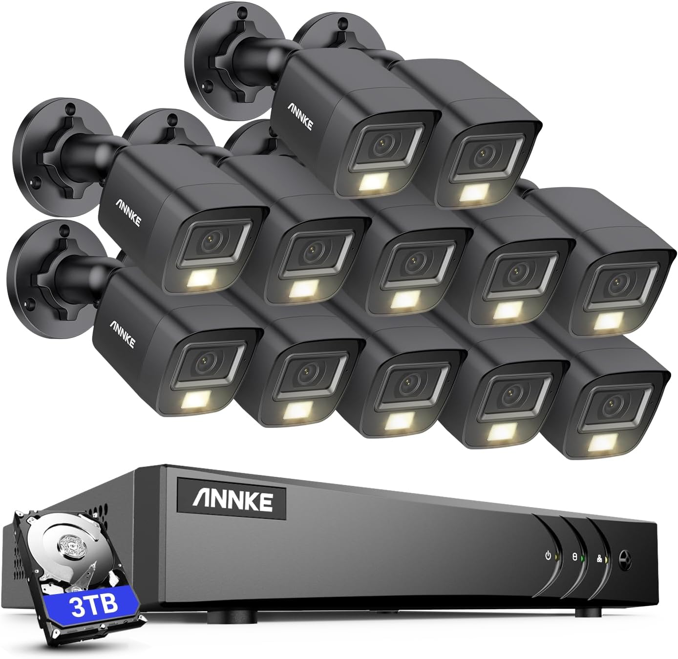 ANNKE 3K Lite Wired Security Camera System with Mic/Audio, H.265 ...