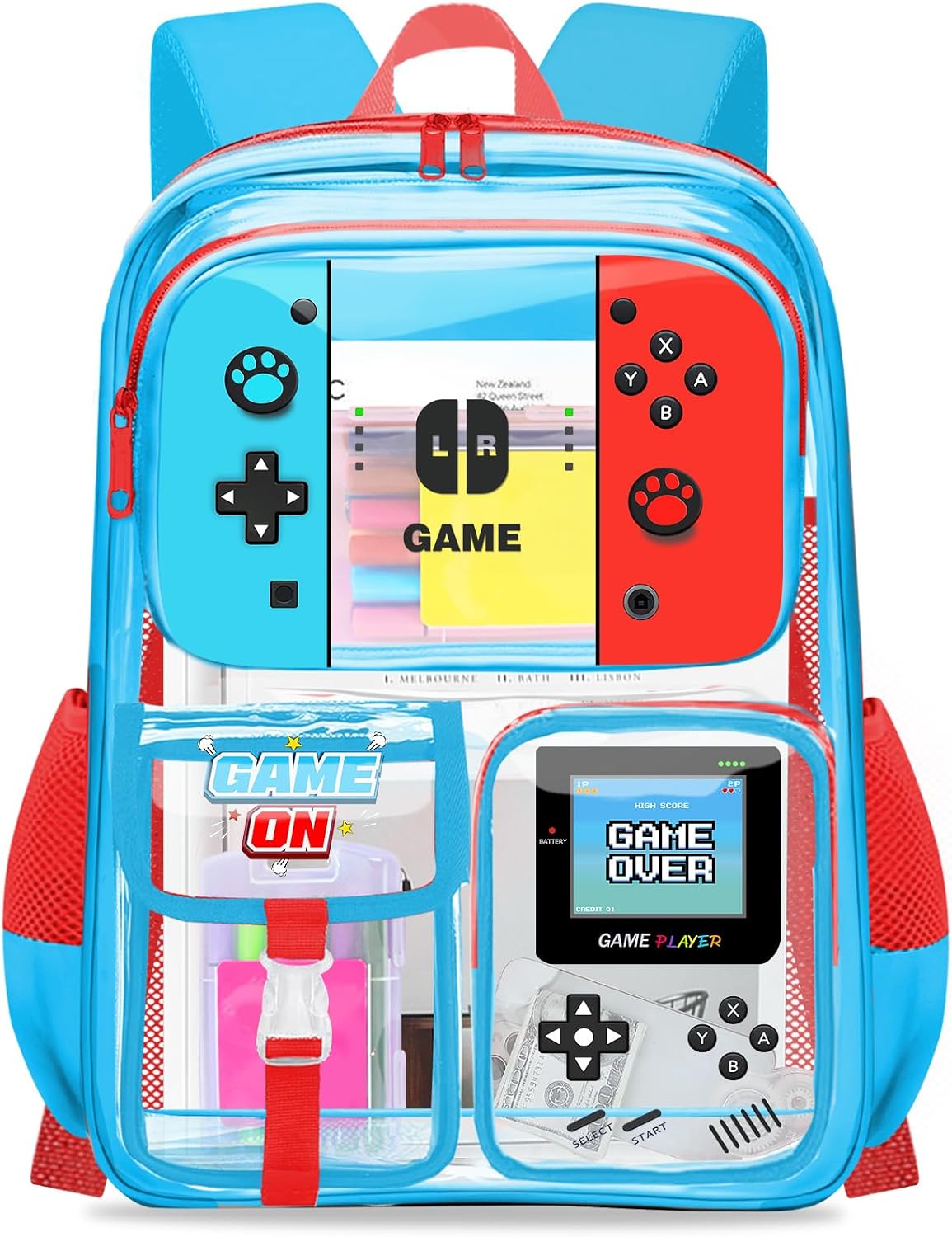 Amazon.com | JIRAIKEI Clear Backpack for Boys - Gamer Kids Clear ...