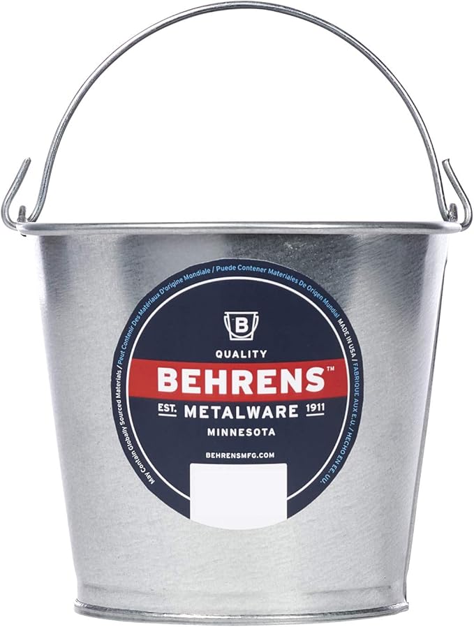 Amazon.com: Behrens Galvanized Steel Utility Pail, 2-Quart, Silver ...