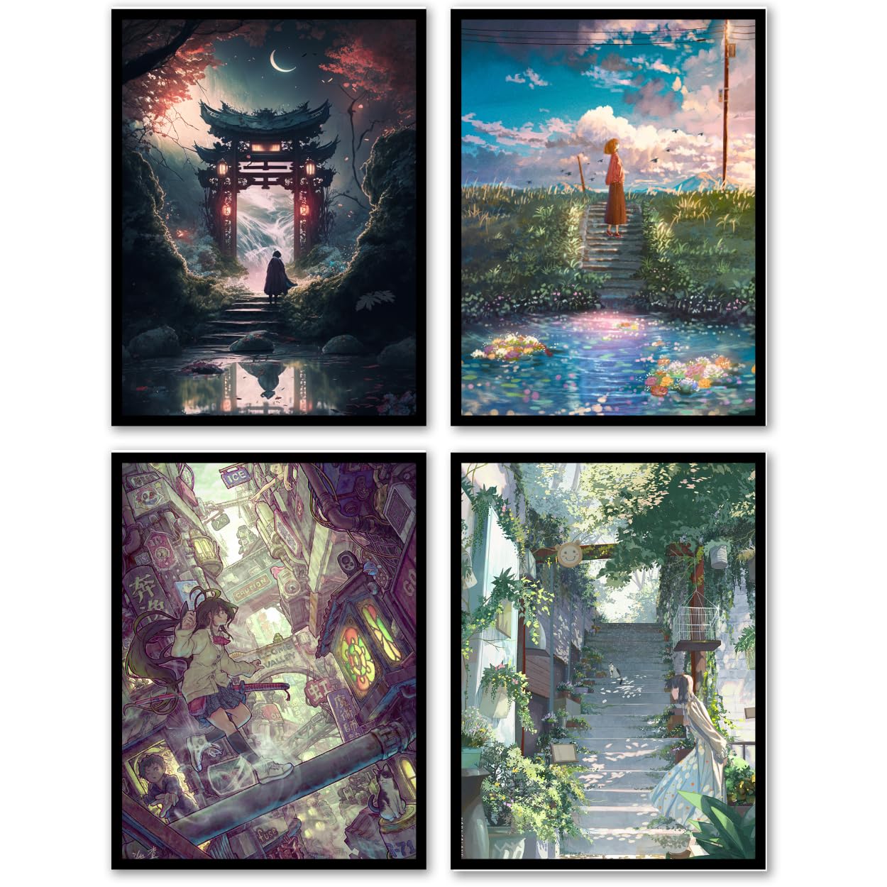 Replix Anime Framed Poster Anime Theme Painting Wall Frame, (14x11 Inch ...