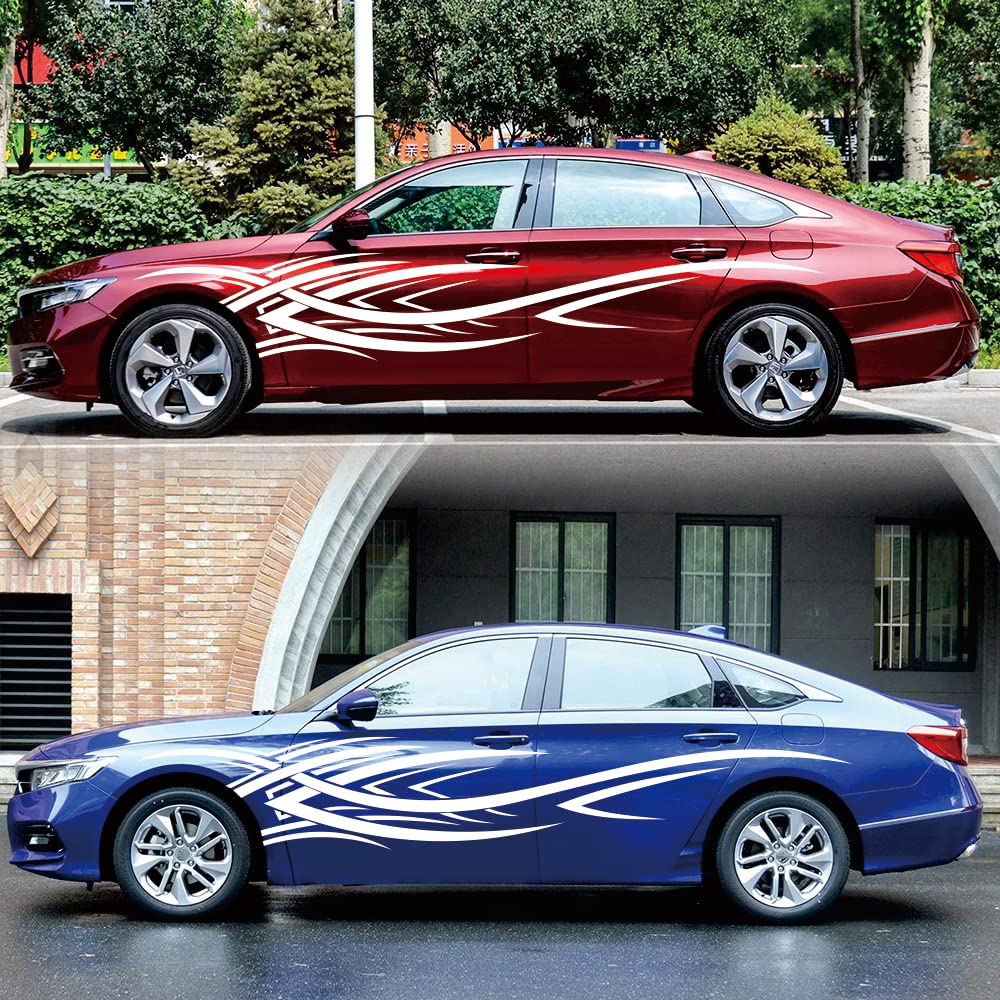 Amazon.com - Flame Graphic Car Body Decals, Self-Adhesive Flame Stripe ...