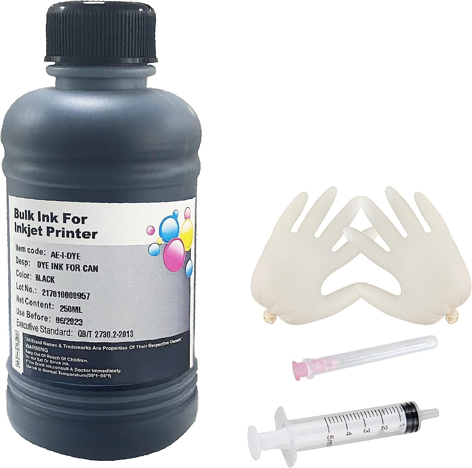 AYMSous 250ml Ink Replacement for Canon Black Ink Refill Ink Kit Dye ...