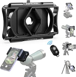 Amazon.com : Upgraded Telescope Phone Adapter, Rotatable 360° Binocular ...