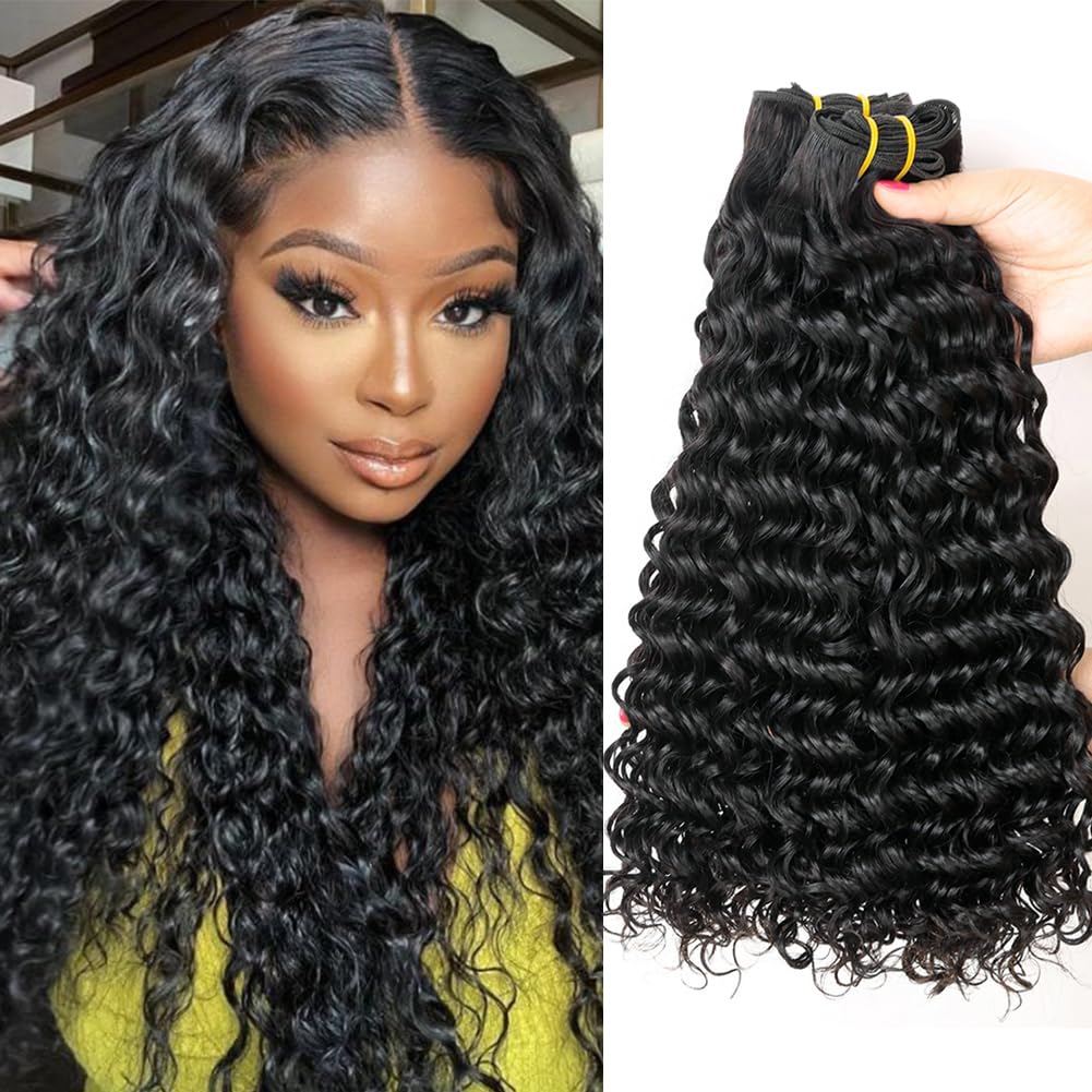 Amazon.com : Yavida Deep Wave Human Hair Bundles 12A 100% Human Hair ...