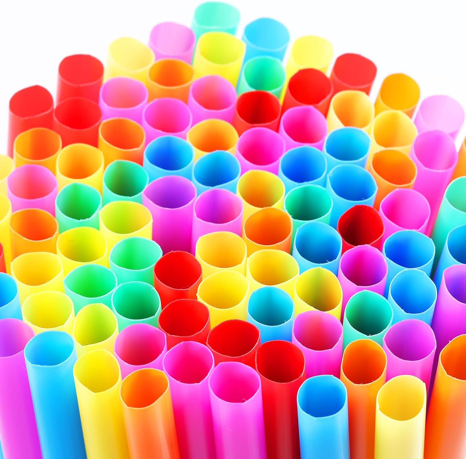 100 pajitas jumbo de colores surtidos, pajitas de batido desechables ...