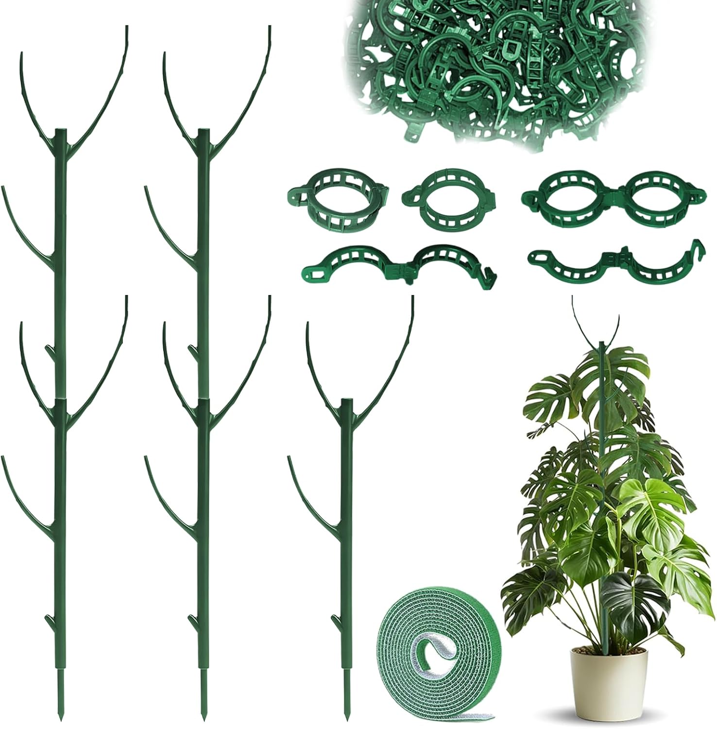 Amazon.com : 5pack Adjustable Plant Support Pole – Stackable Indoor ...