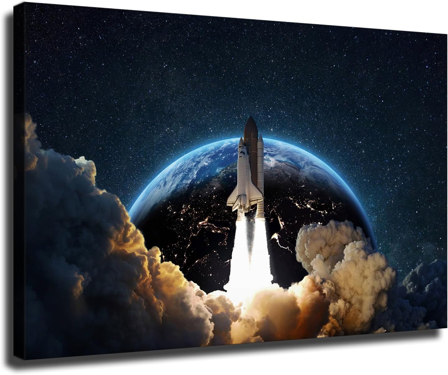 Amazon.com: Meteor Outer Space Rocket Ship Poster Canvas Wall Art Print ...