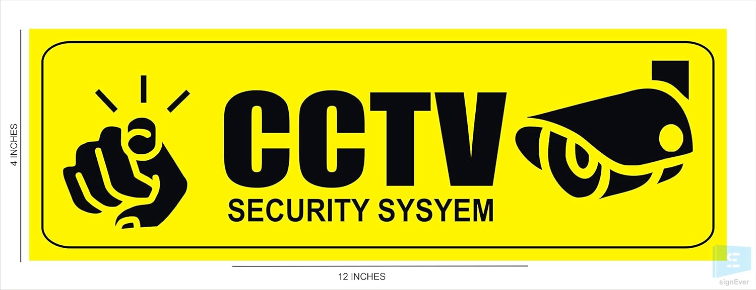 SIGN EVER Cctv Camera Security System Sign Board For Bank Hospital ...