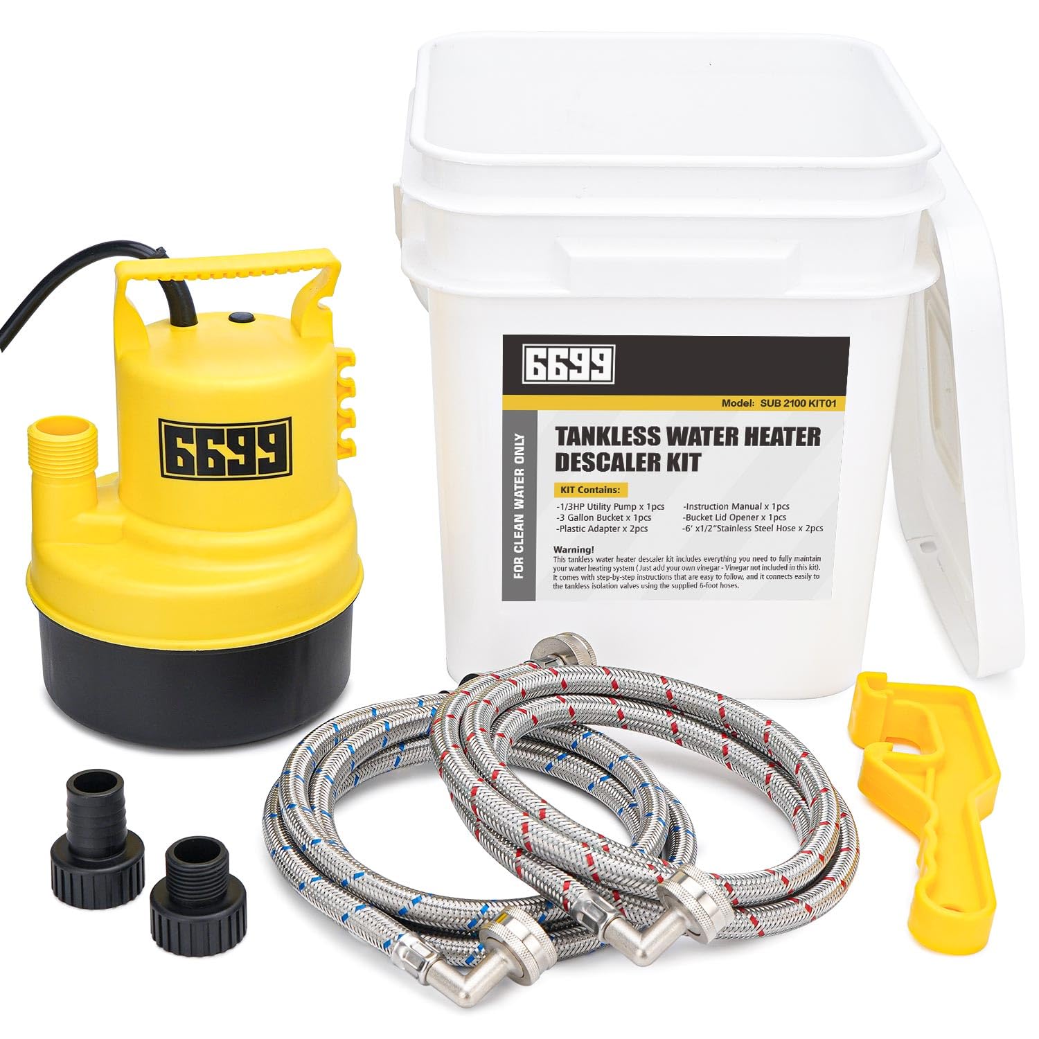 6699 Tankless Water Heater Flushing Kit Included 3 Gallons Bucket ...