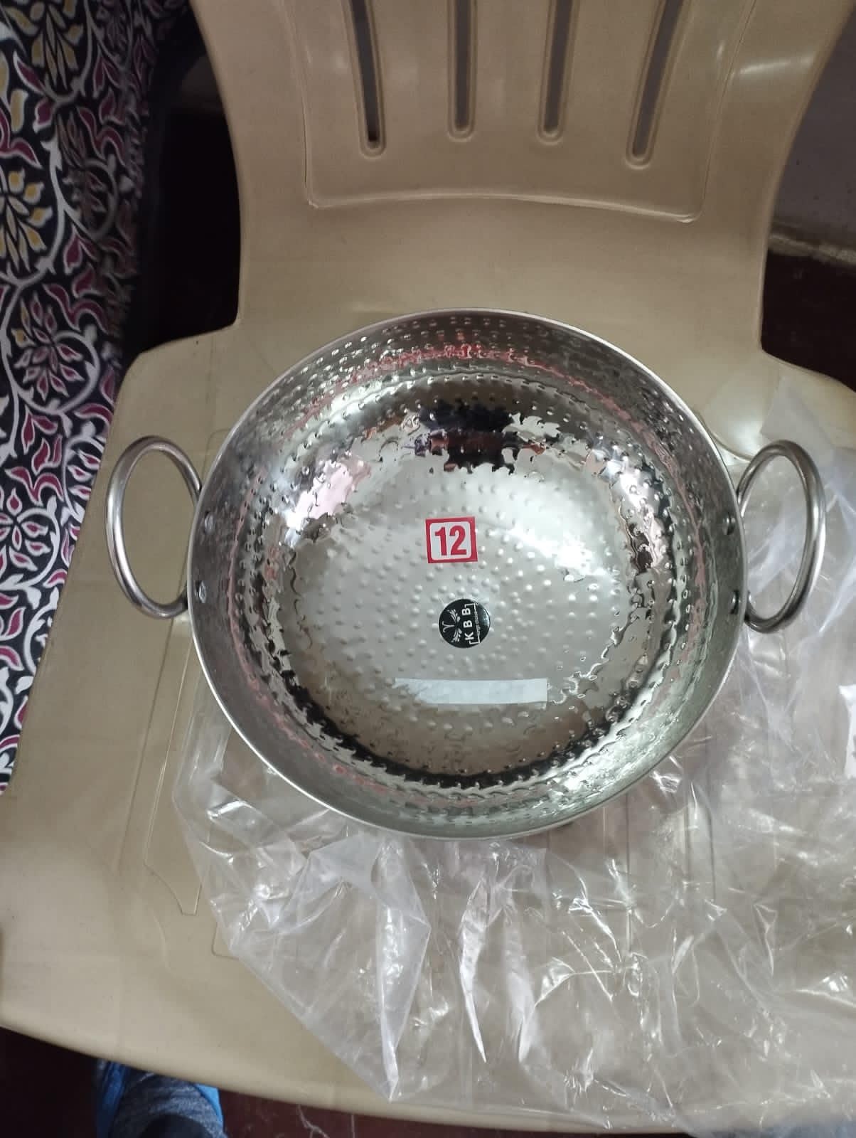 Buy KBB %100 Stainless Steel Classic KADHAI with Steel Handle Hammered ...