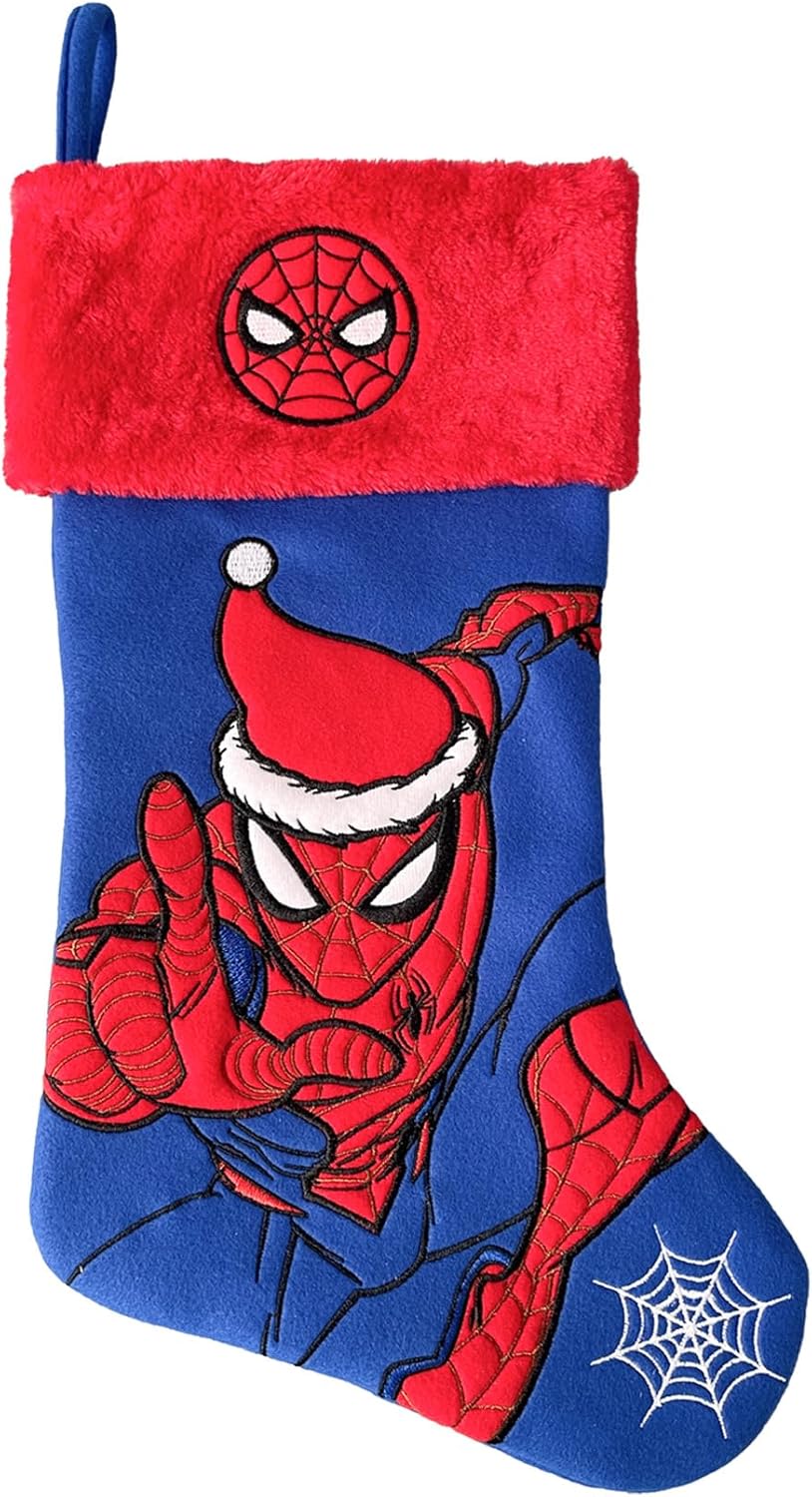 Amazon.com: WondaPop Marvel Spider-Man 20" Applique Christmas Stocking ...