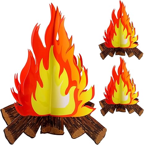 Amazon.com: Boao 3 Sets Fake Fire Fake Flame Prop Camping Decoration 3D ...