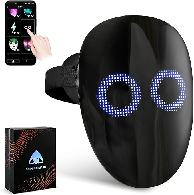 Amazon.com: AIGLUN LED Face Transforming Mask with Gesture Control Fun ...