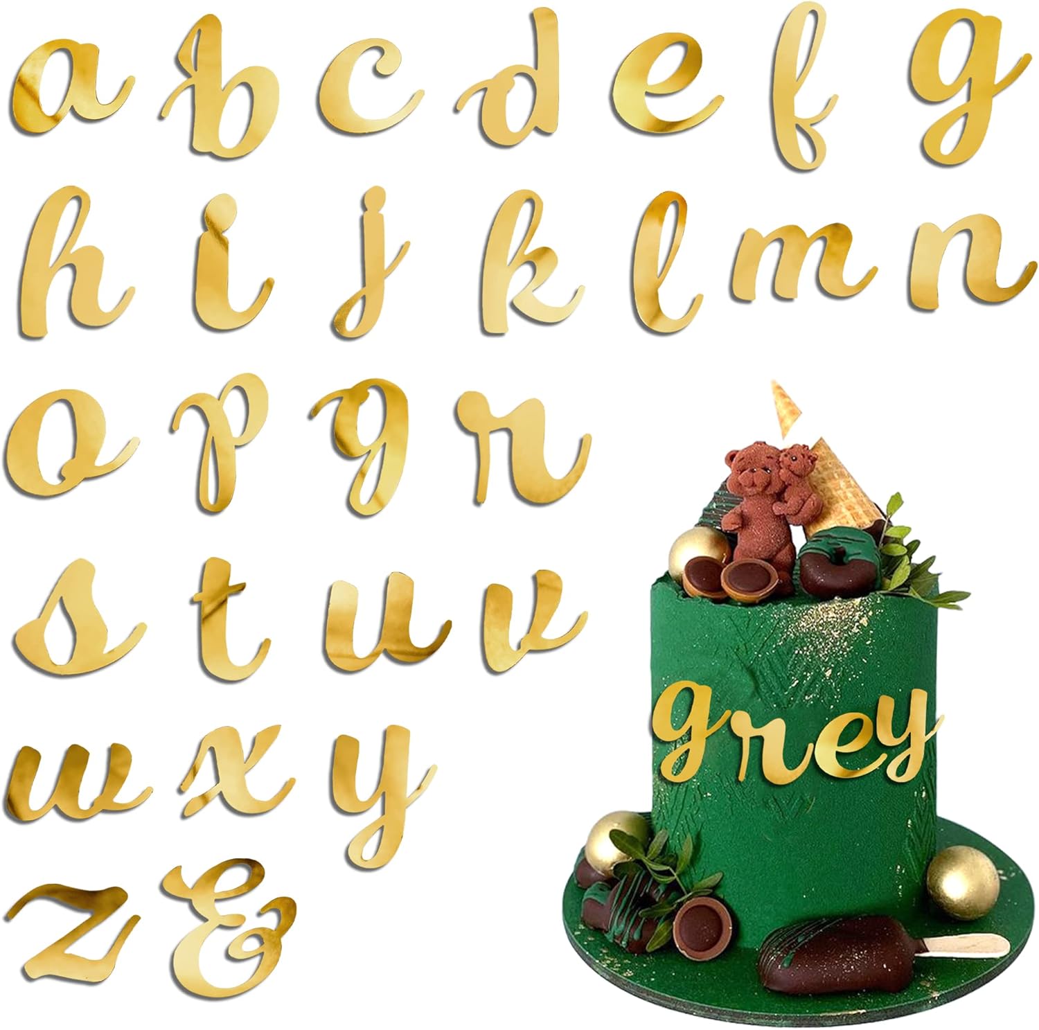 Amazon.com: Acrylic Alphabet Cake Topper DIY Personalized Name Cupcake ...