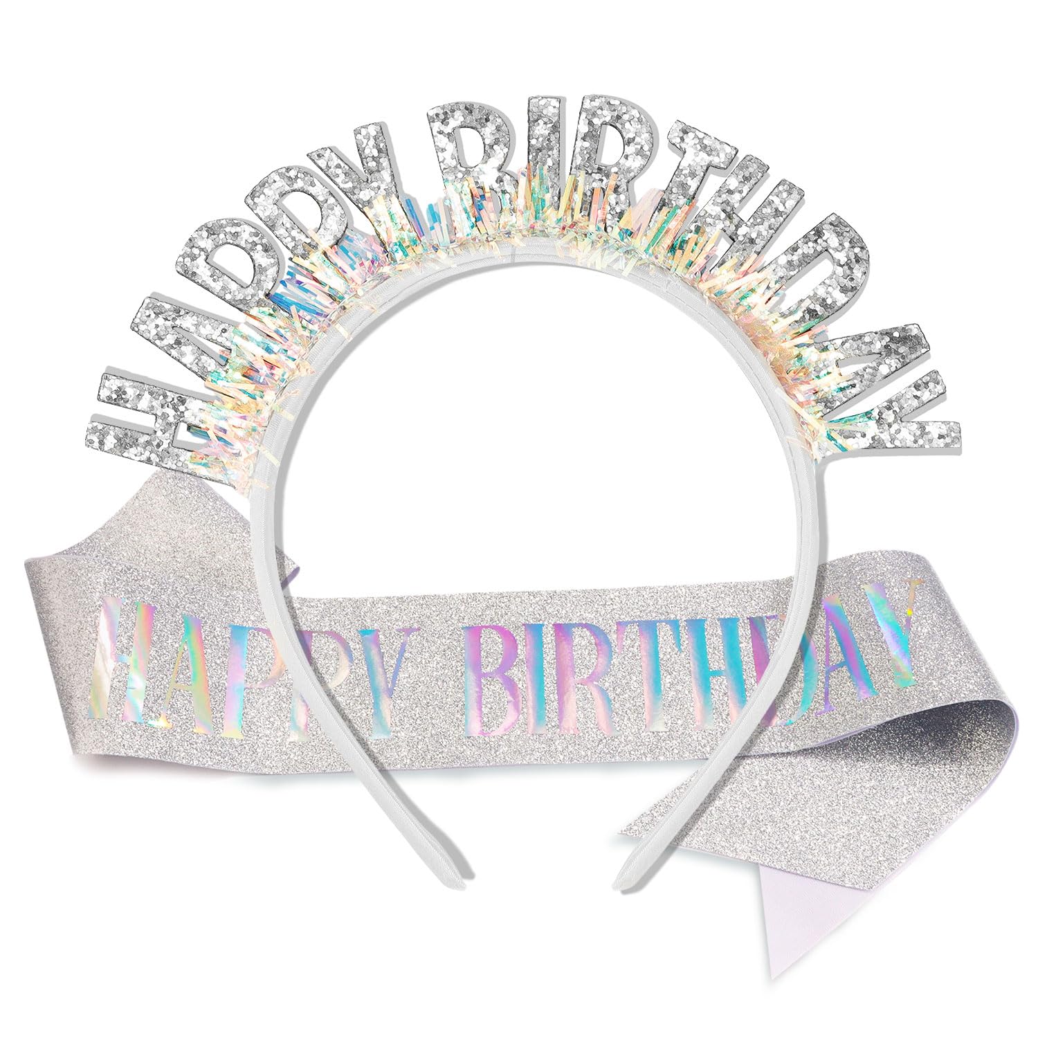Amazon.com: Aprince Birthday Headband Birthday Crown Birthday Sash for ...