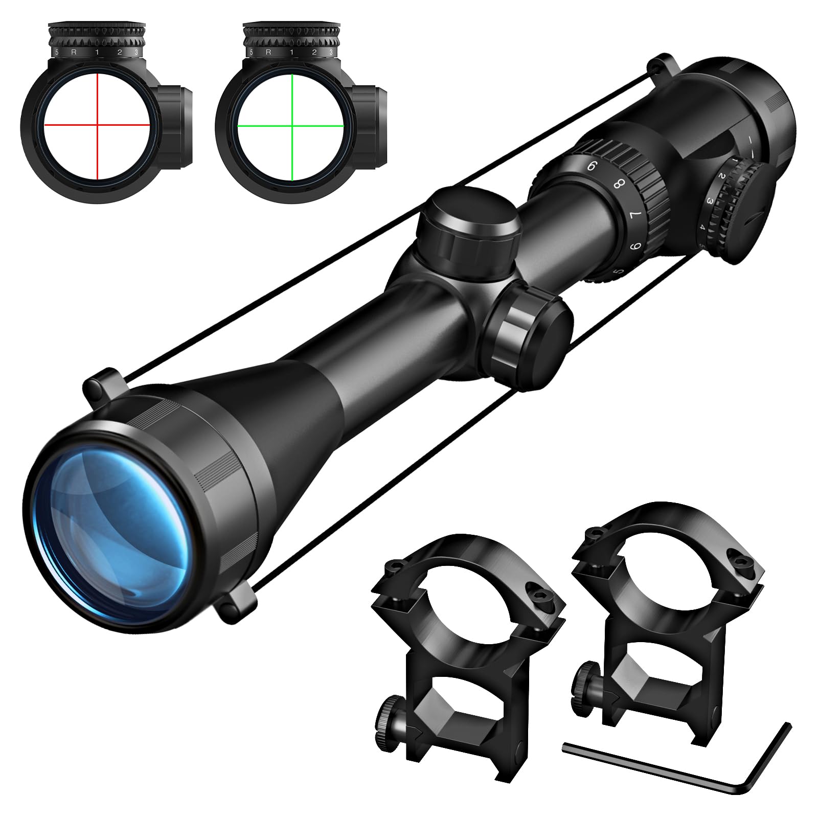 Snapklik.com : Loneliace 3-9x40 EG Rifle Scope - Hunting Scopes For Rifles - Red And Green Long ...