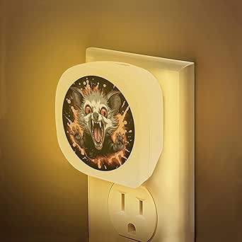 HUSITI Cute Opossum Scream Night Light Plug into Wall,B Night Light for ...